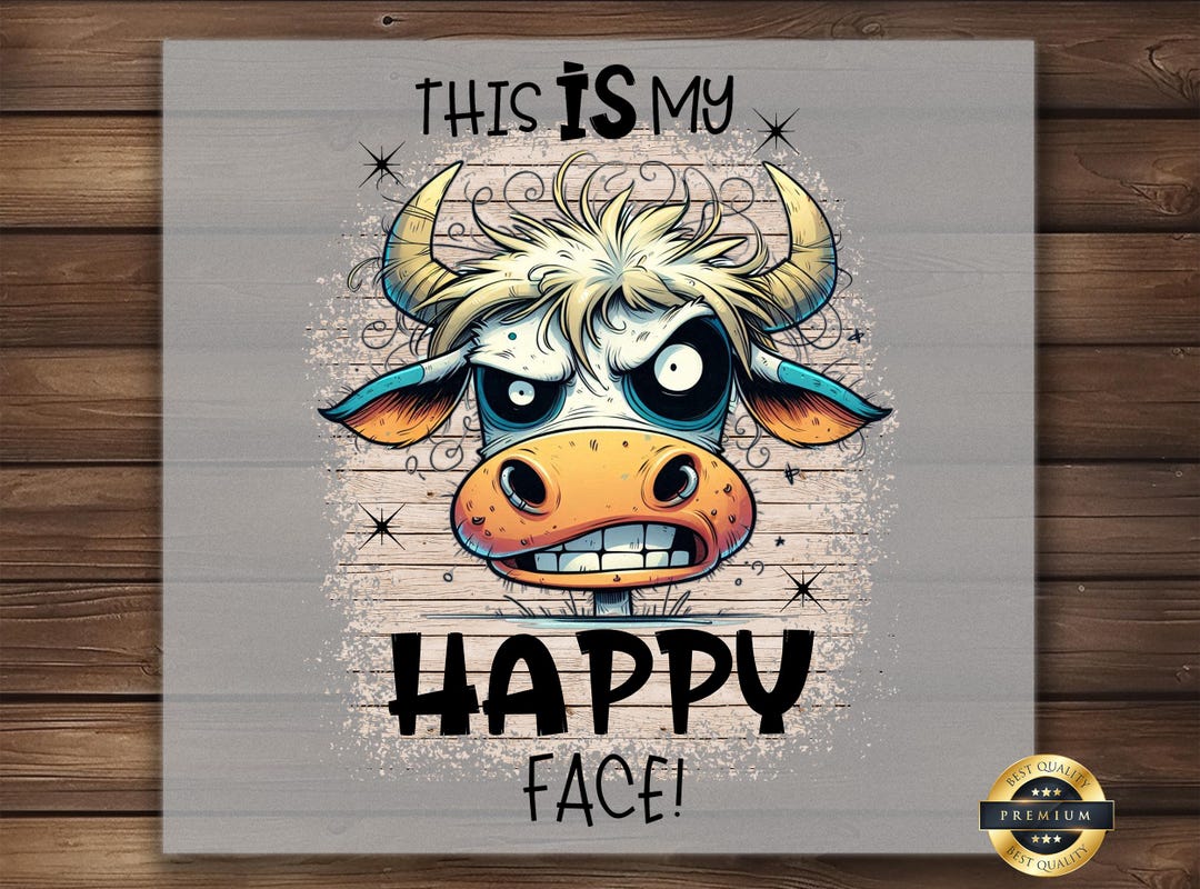 Angry Cow DTF Transfer: Funny Farm Animal Shirt Print - Etsy