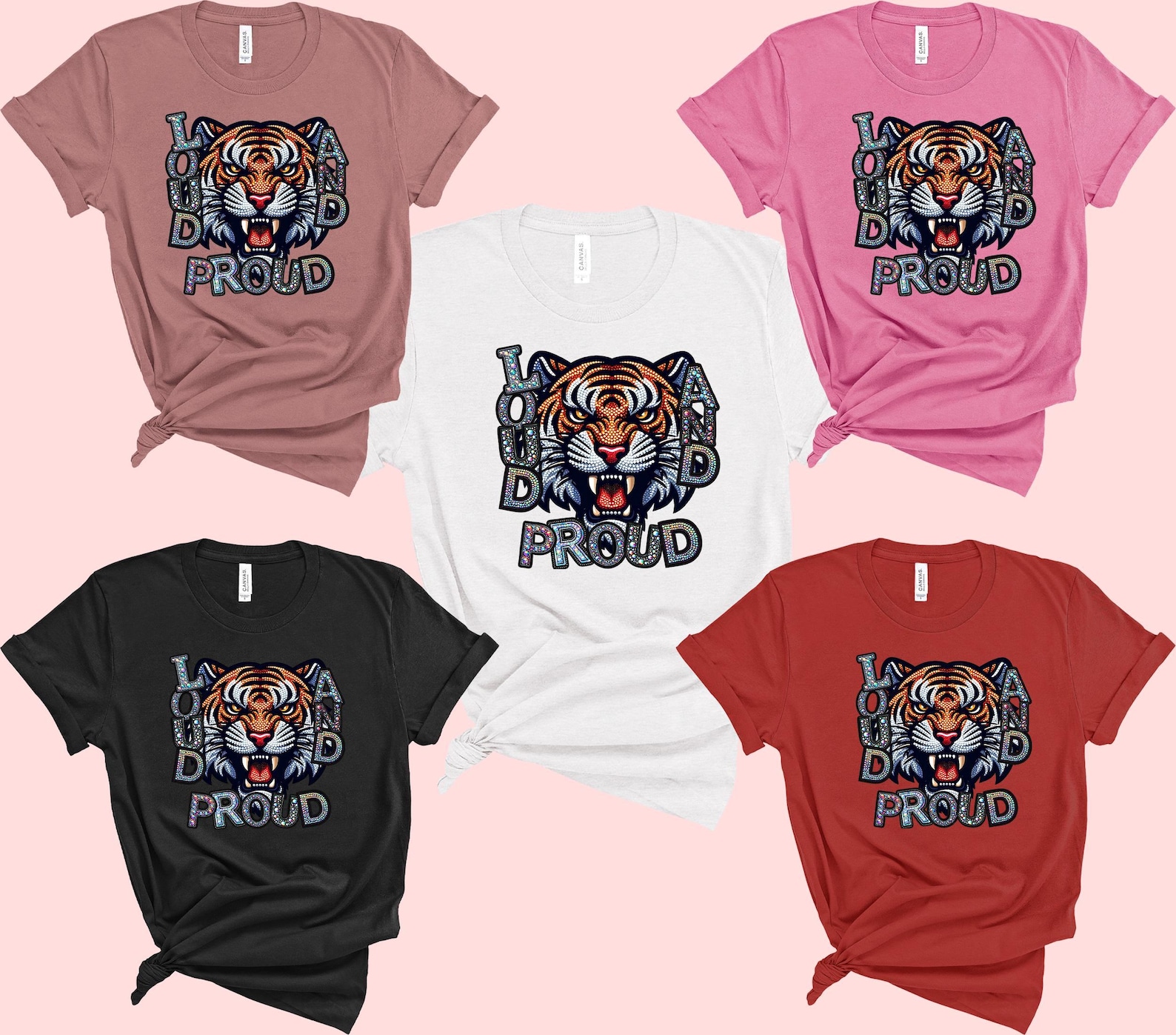 Loud Proud Tigers Rhinestone Style DTF Transfer: Team Spirit Shirt ...