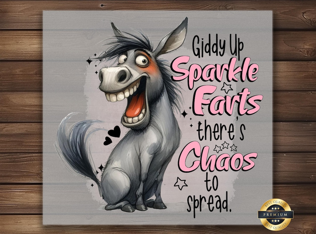 Funny Donkey DTF Transfer: Humorous Iron-on Design - Etsy