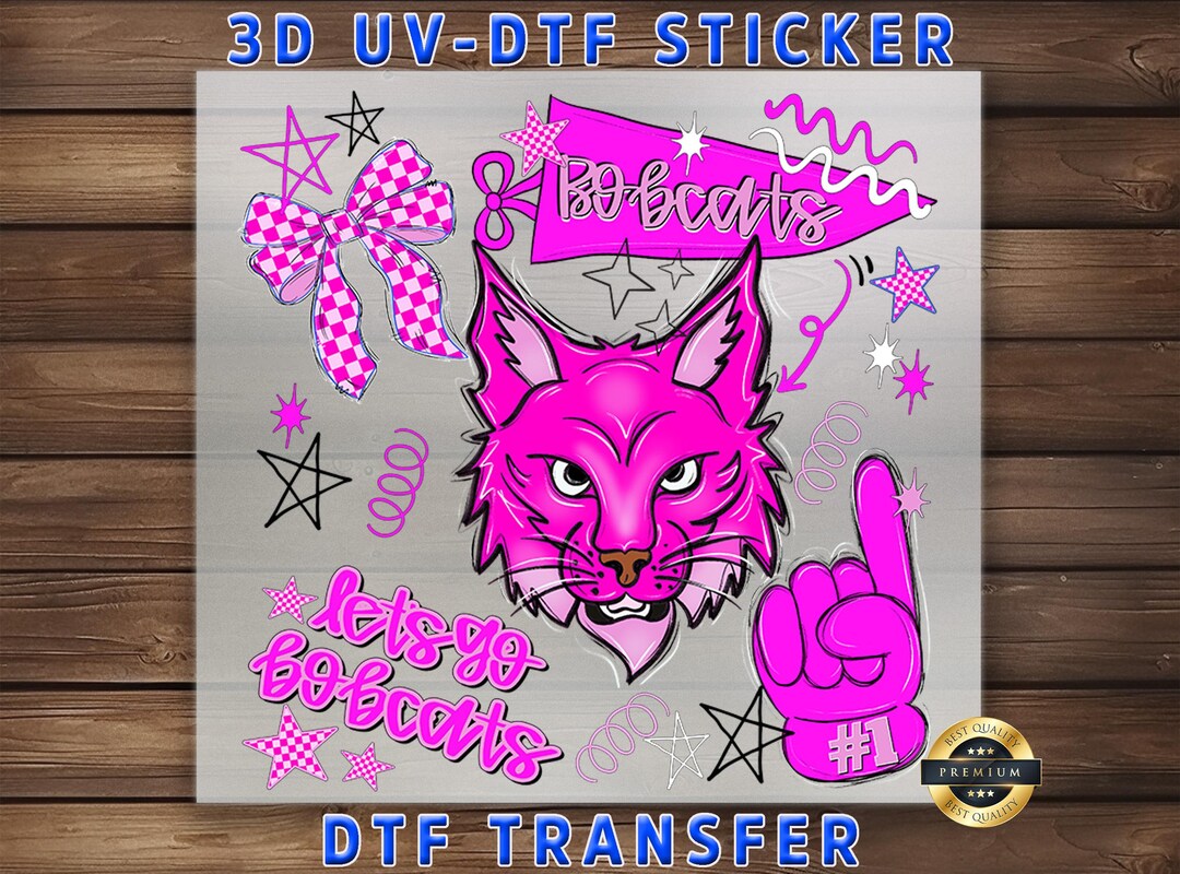Bobcats Pink Spirit DTF/UV DTF Transfer | Cheerleader Mascot Print - Etsy