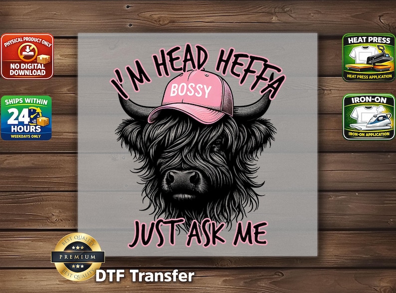 I’m Head Heffa Just Ask Me DTF Transfer: Funny Cow Shirt Design - Etsy