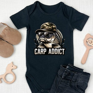 Carp Addict DTF Transfer, Funny Carp Fishing Design for Apparel, Easy ...