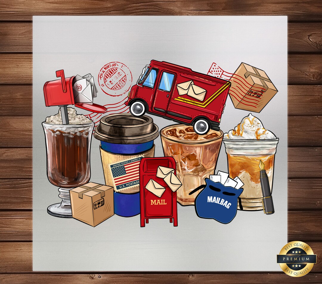 Postal Worker Coffee Cups DTF Transfer: Mail Carrier Gift - Etsy