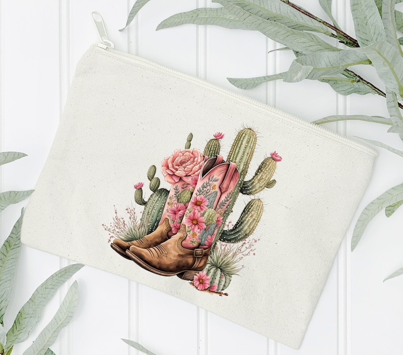 Cowgirl Boots & Cactus Western DTF Transfer: Chic Rustic Design - Etsy