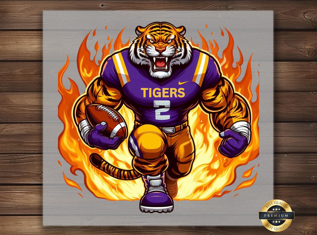 Tiger Football DTF Transfer: Fierce Sports Apparel Design - Etsy