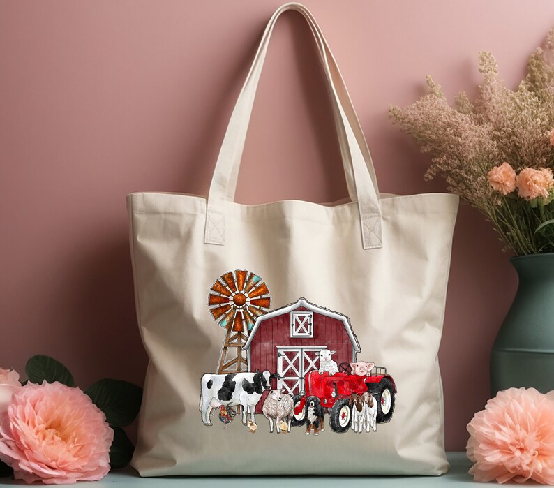Watercolor Farm Animal DTF Transfer: Rustic Iron-on Art - Etsy