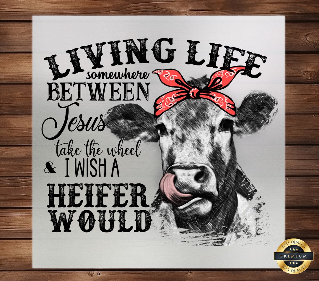 Cow Living Life DTF Transfer: Rustic Farmhouse Apparel - Etsy
