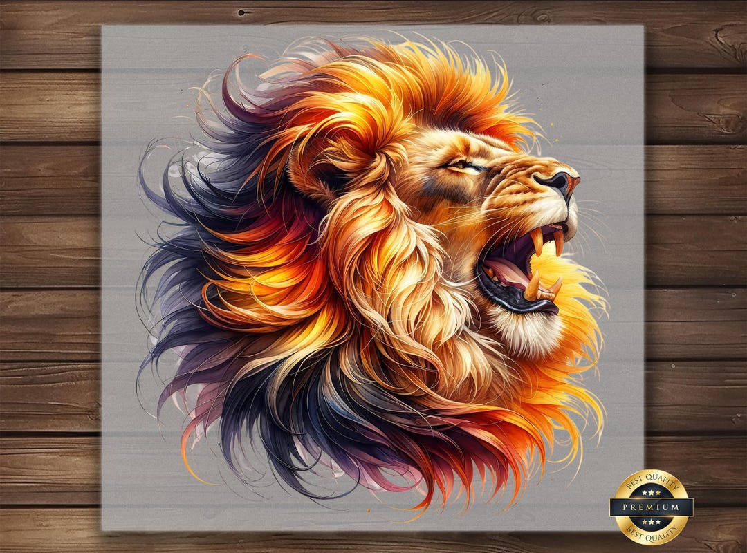 Radiant Lion DTF Transfer: Majestic Iron-on Design - Etsy