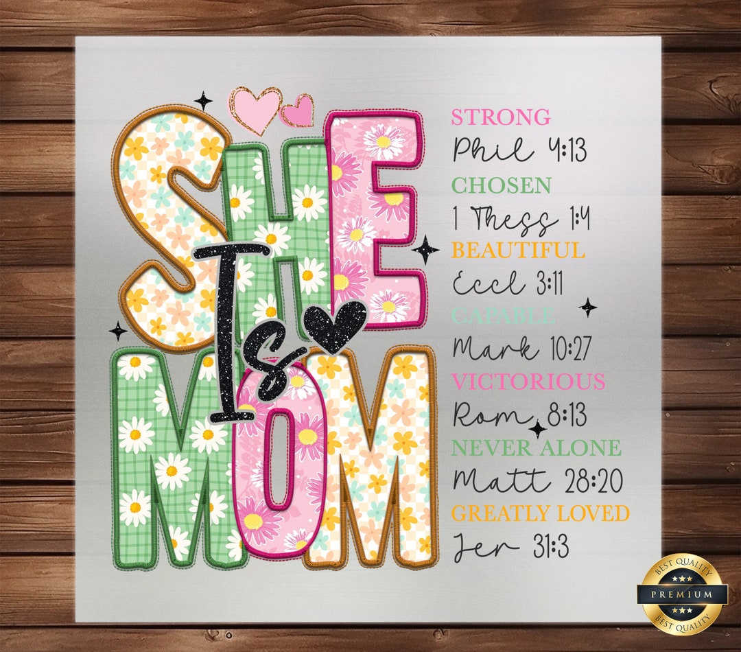 She is Mom DTF Transfer, Heartfelt Motherhood Design, Easy Application ...