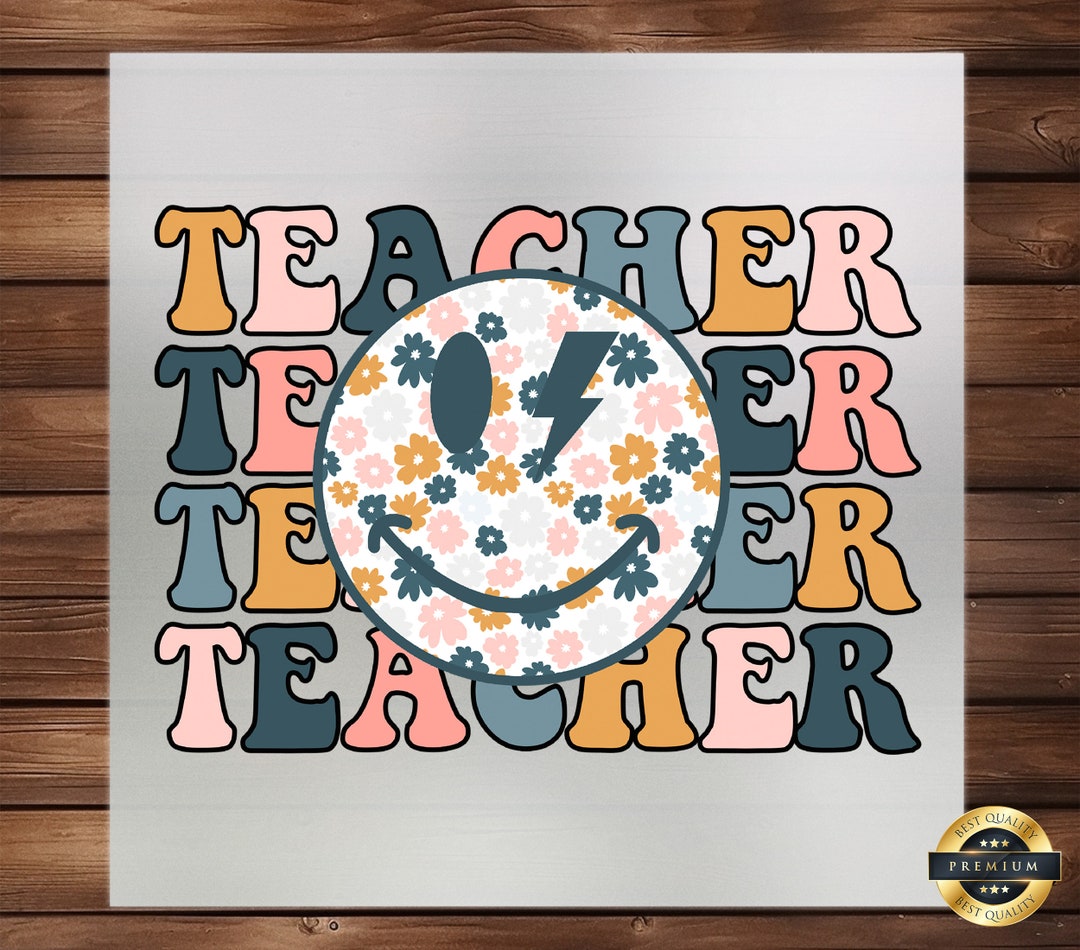 Retro Teacher DTF Transfer, Vintage-inspired Classroom Print, T-shirts ...