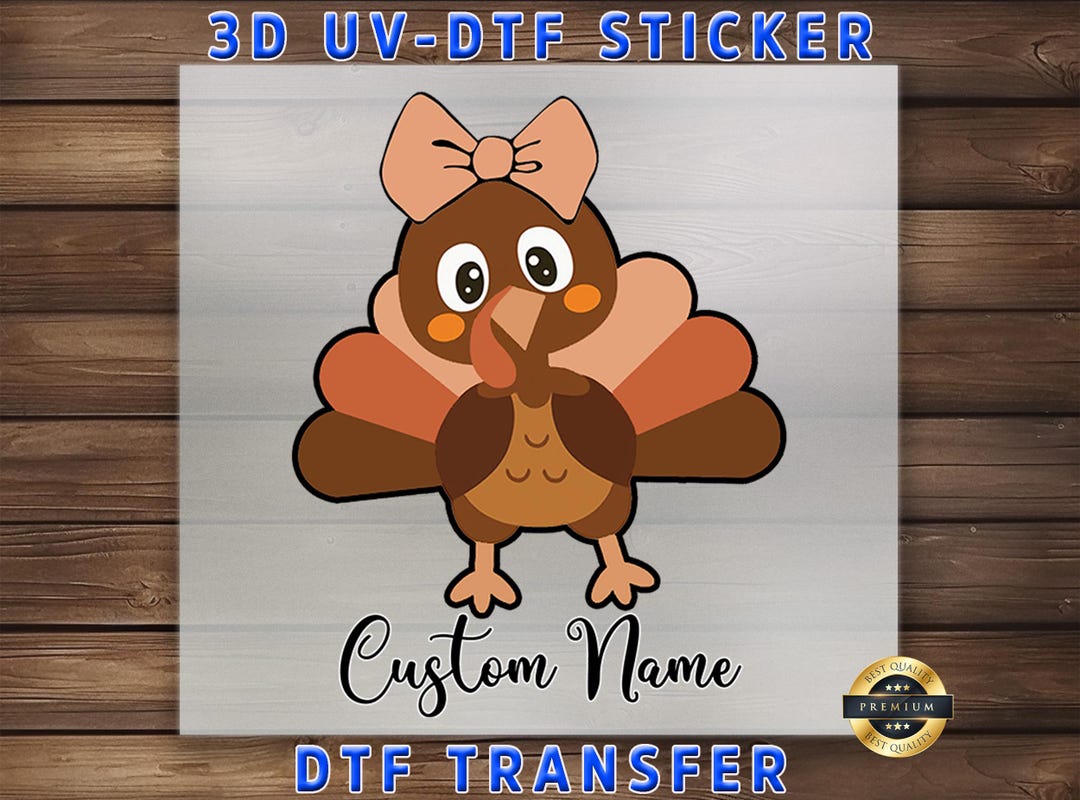 Custom Name Turkey DTF Transfer: Thanksgiving Holiday Shirt Design ...
