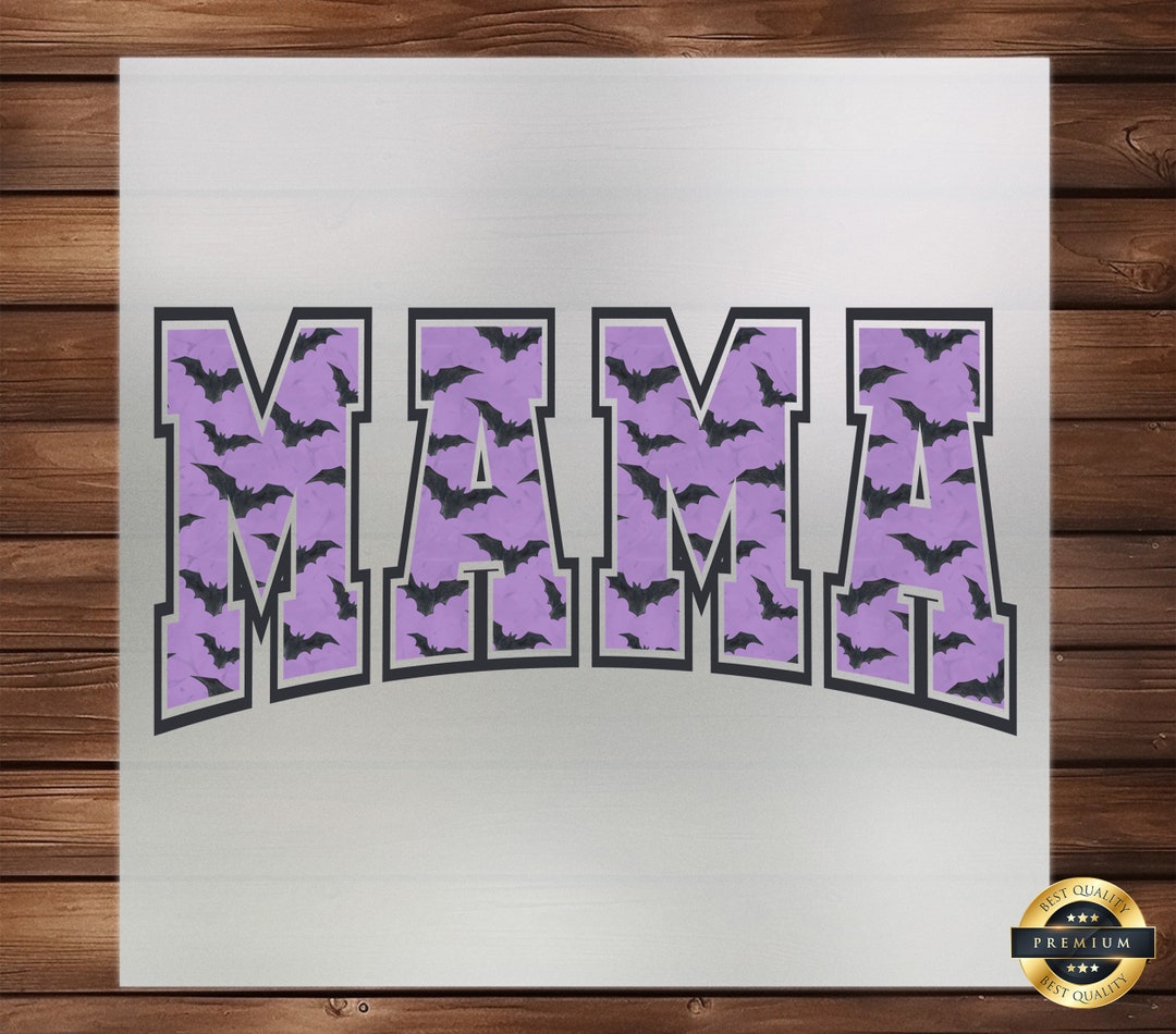 Mama Bat DTF Transfer, Halloween Design, High-quality Iron on Decal ...