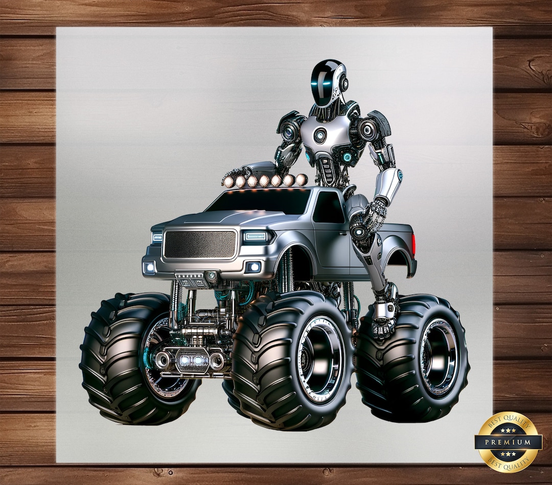 Robot Monster Truck DTF Transfer: High-octane Design - Etsy