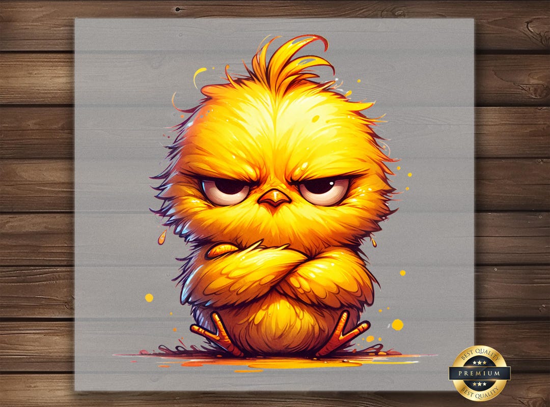 Grumpy Chick DTF Transfer: Funny Baby Bird Heat Transfer - Etsy