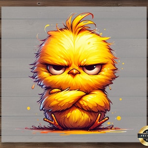 Grumpy Chick DTF Transfer: Funny Baby Bird Heat Transfer - Etsy