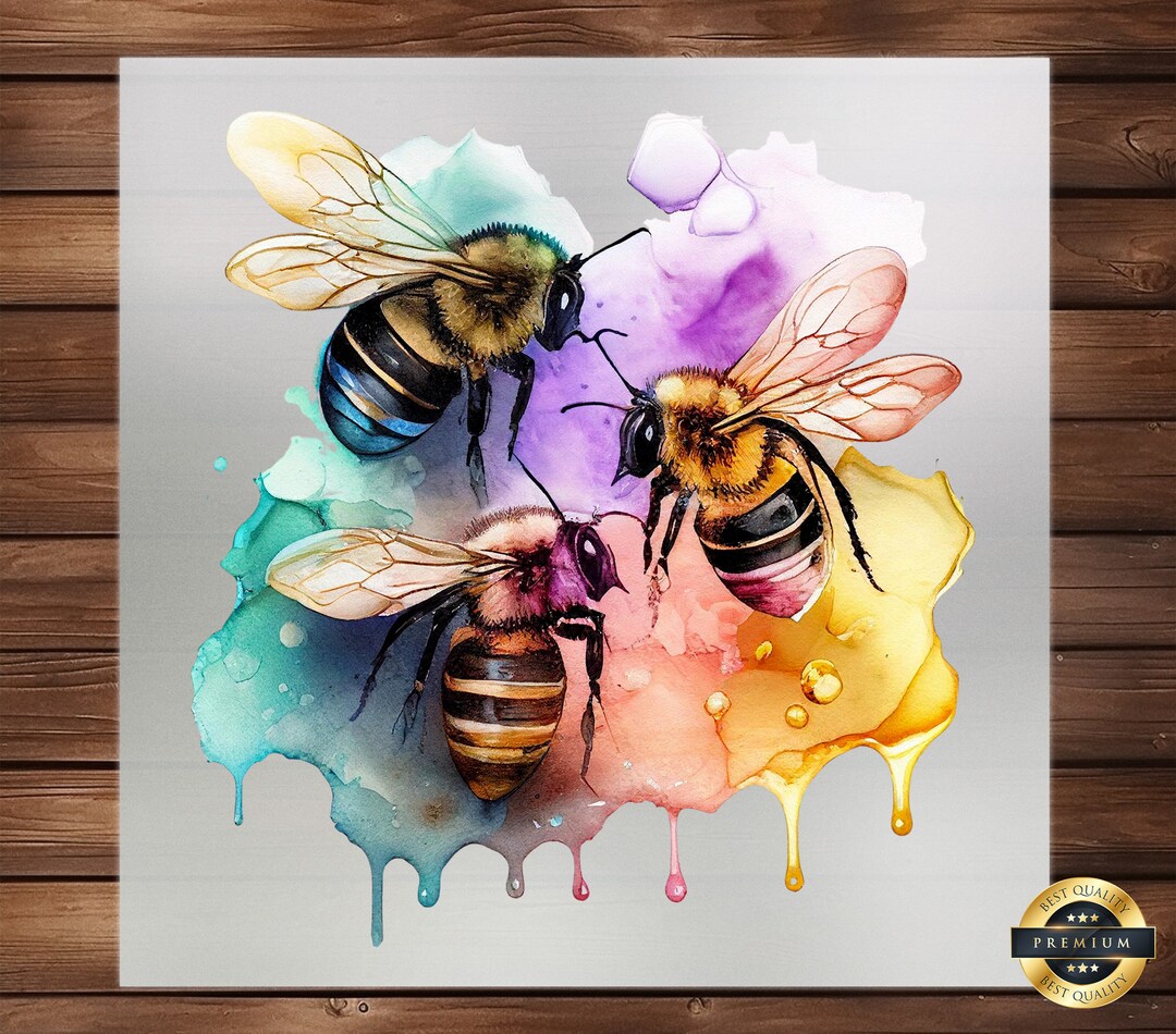 Nature's Buzz: Trio of Bees DTF Transfer for Eco-friendly Fashion ...