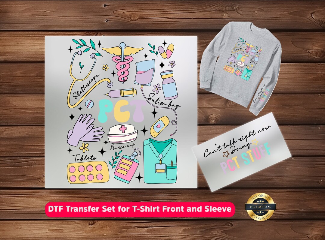 PCT Patient Care Technician DTF Transfer: Medical Design - Etsy