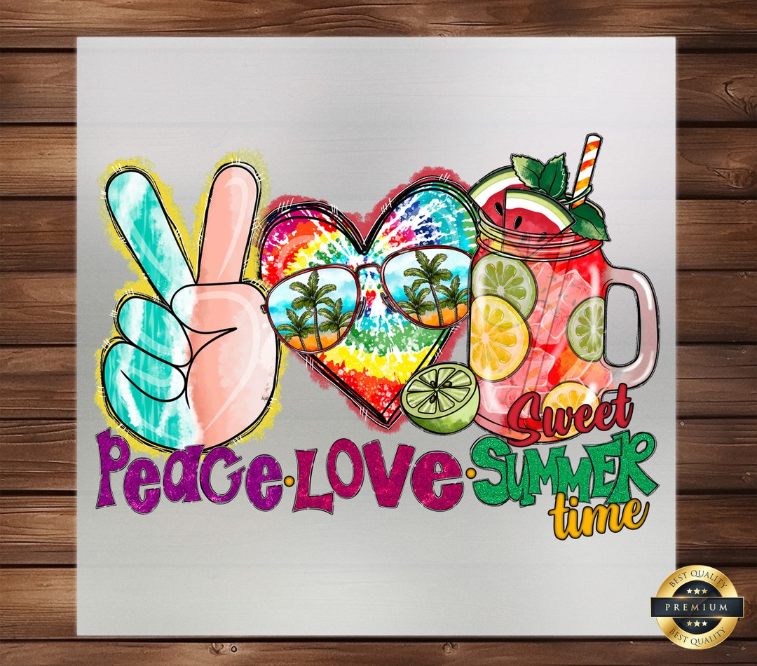 Peace Love Summer DTF Transfer: Vibrant Beachwear Design - Etsy