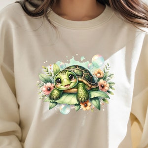 Baby Sea Turtle DTF Transfer, Adorable Marine Design, Perfect for ...