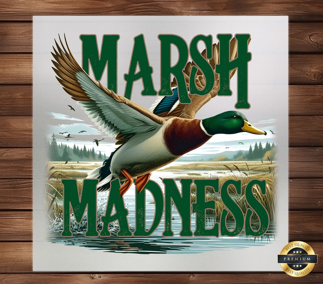 Marsh Madness Duck Hunting DTF Transfer: Wetland Scene Graphic - Etsy