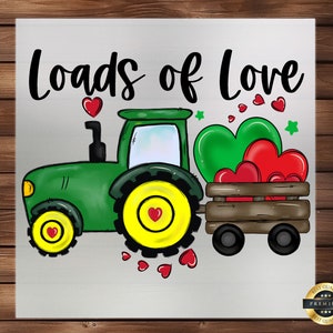 Valentine's Day Tractor DTF Transfer: Loads of Love, Kids DIY Craft - Etsy