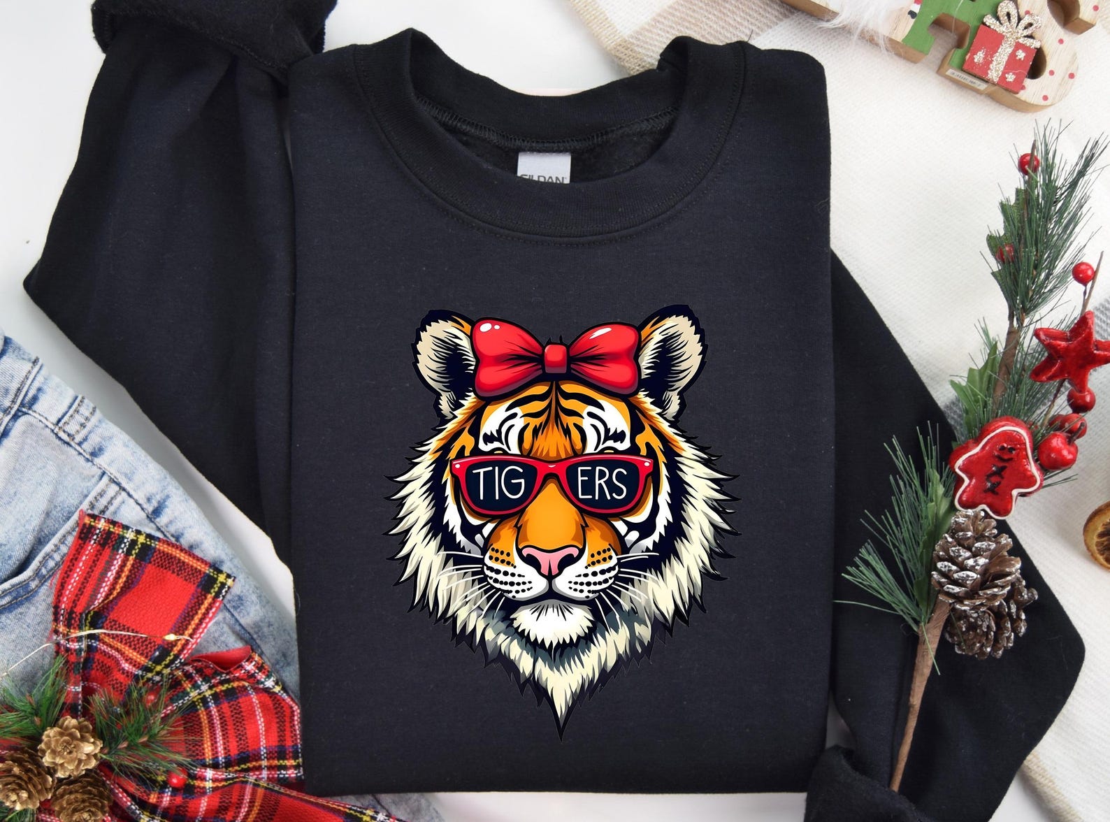 Cute Tiger DTF Transfer, Sunglasses, Bow, DIY Print - Etsy