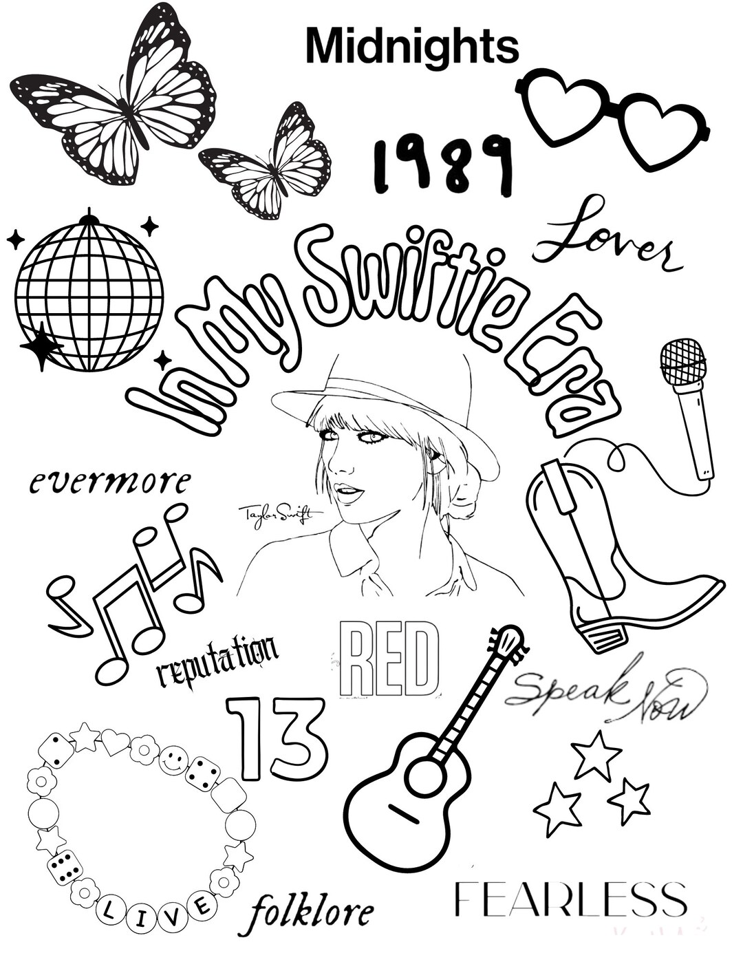 Taylor Coloring Pages Digital Download - Etsy