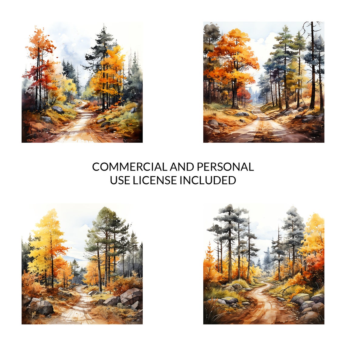 Autumn Road Clipart Fall Road High Quality JPG Digital - Etsy