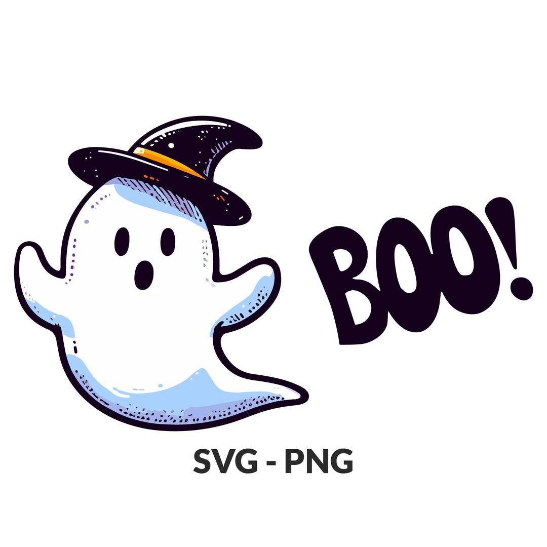 Boo Ghost Boo Jee Halloween Ghost Funny Halloween Doodle Ghost Svg