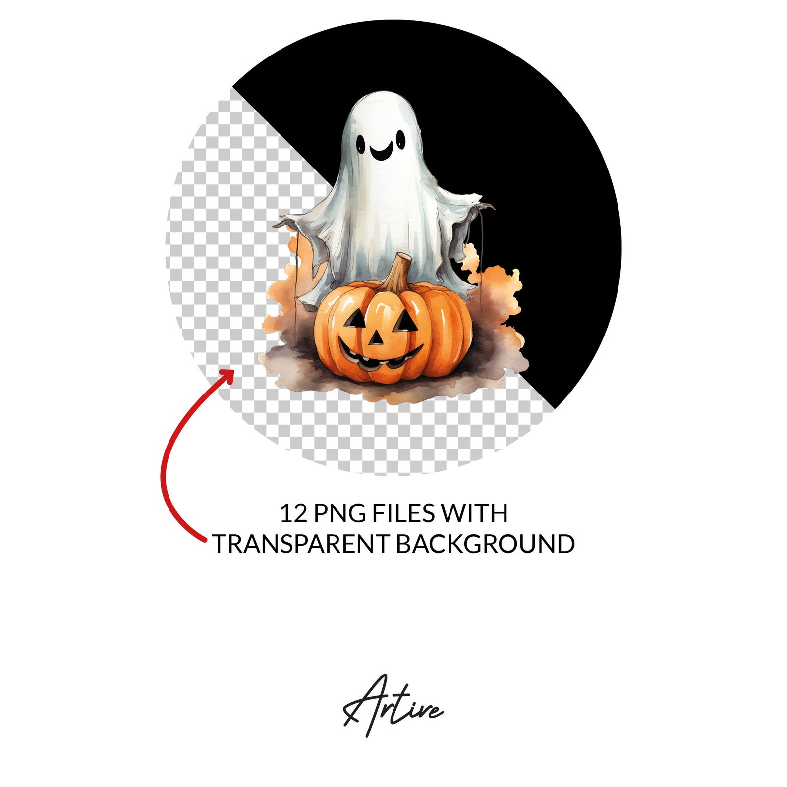 Watercolor Halloween Ghost Clipart | PNG Clipart | Digital Download ...