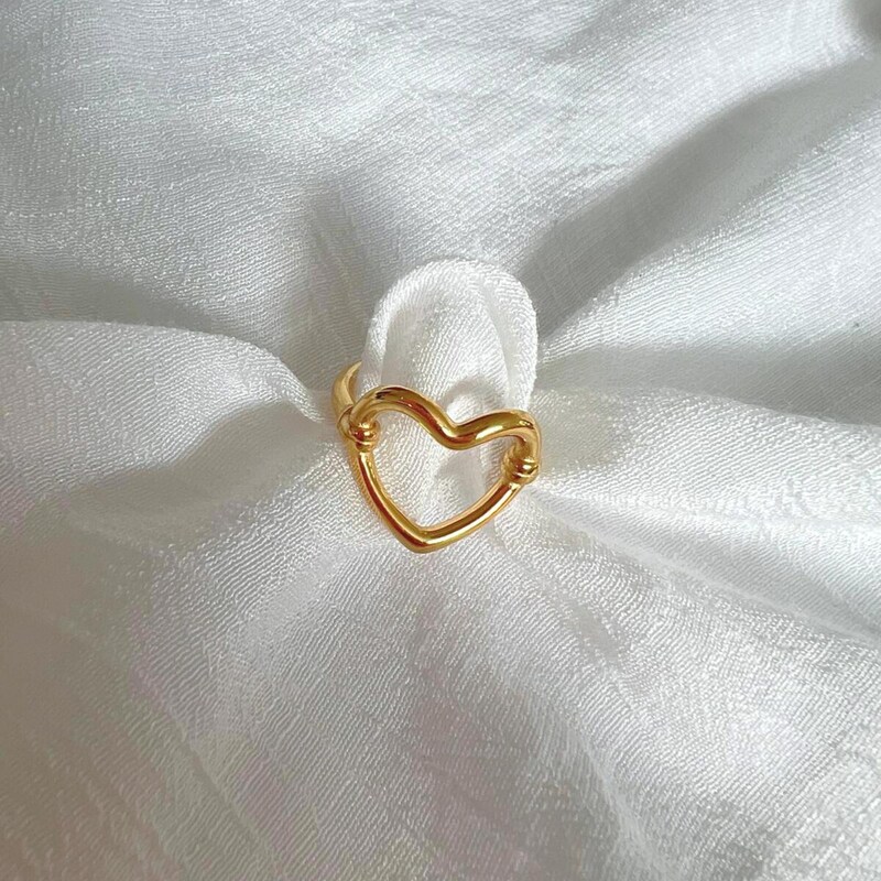 Open Heart Ring - Etsy