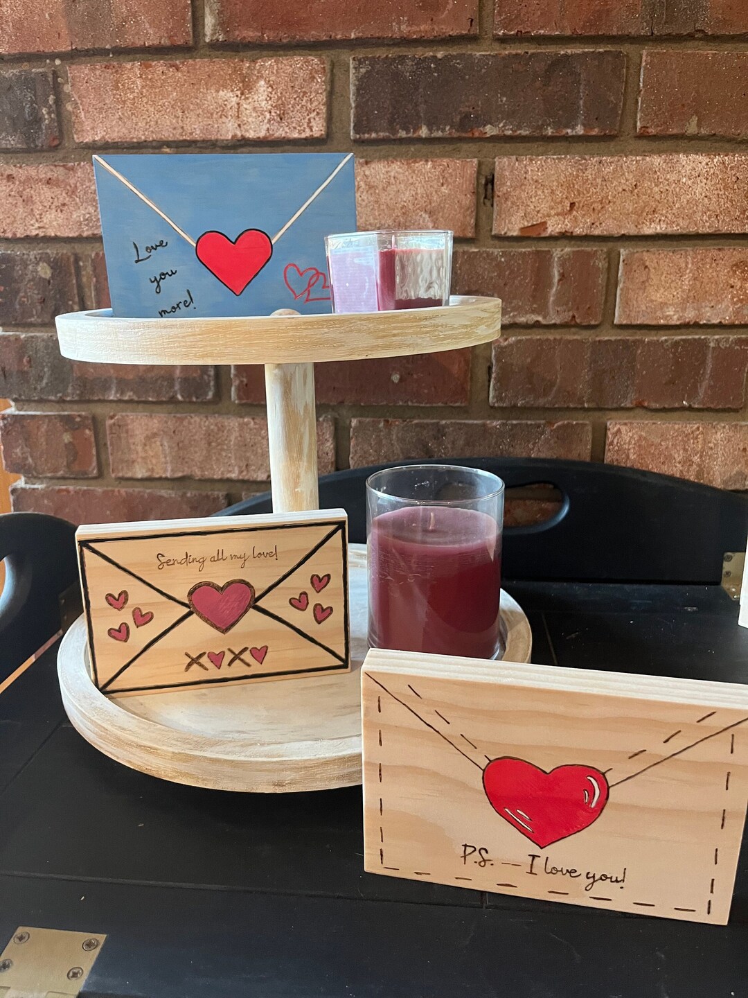 Wood Love Letter Envelope Shelf-sitters - Etsy