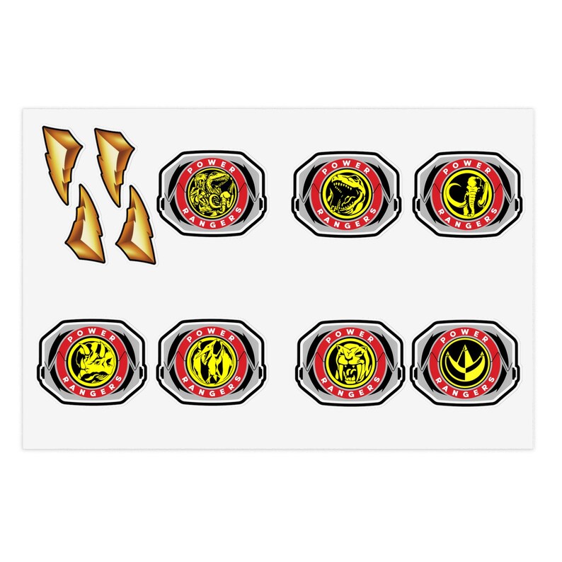 Power Ranger Sticker Sheets, Morpher and Thunderbolt Stickers ...