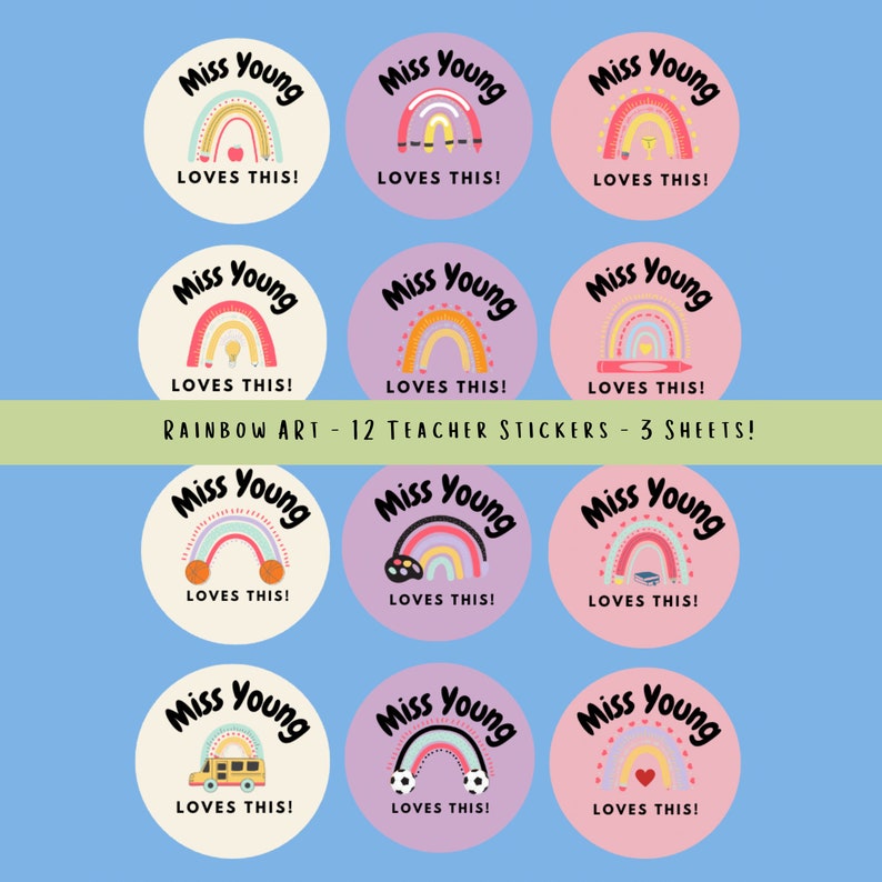 Well Done Stickers Teacher Stickers 12 Reward Stickers Personalised ...