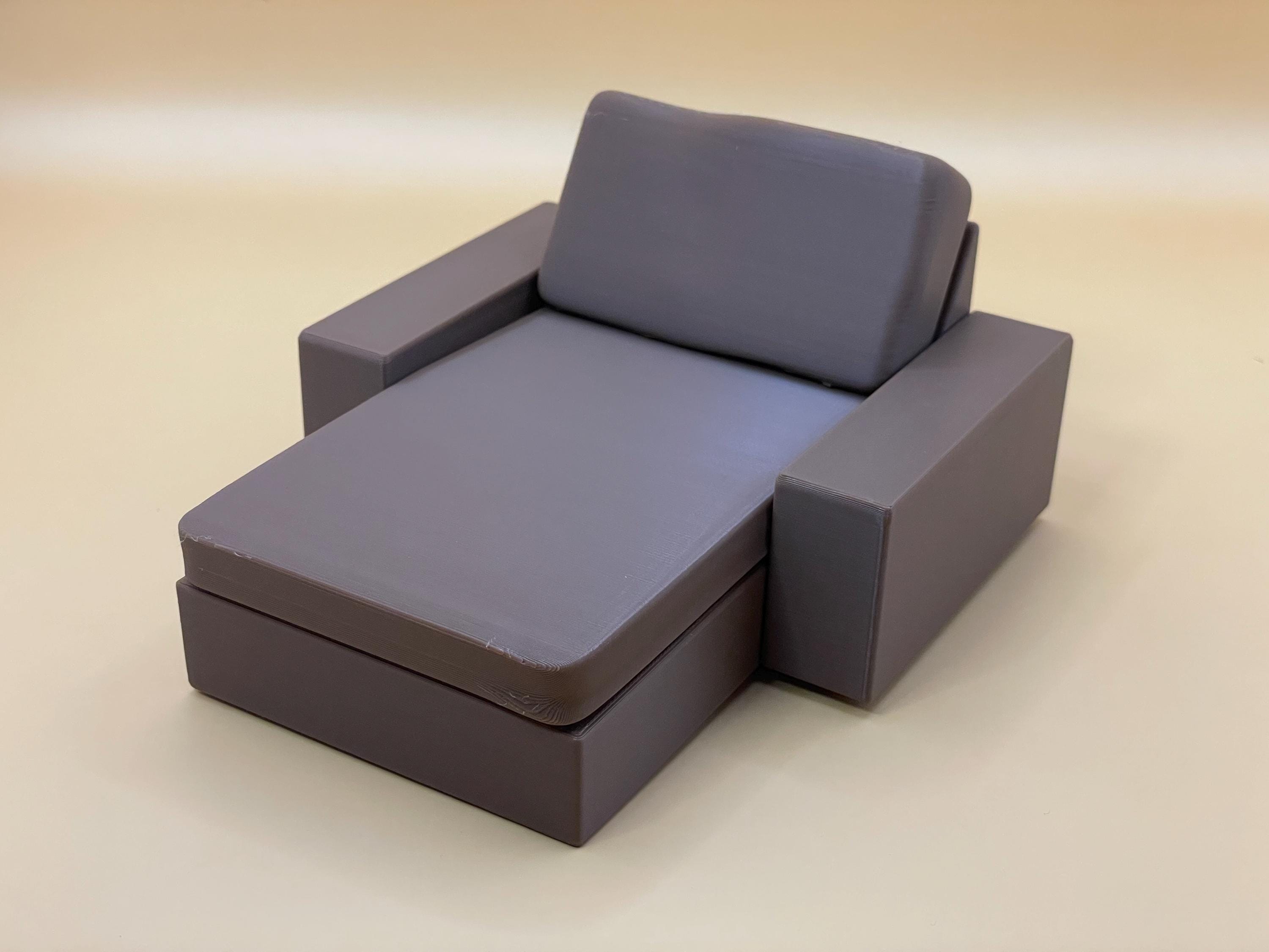 Miniature L-shaped Sofa 3D STL – 1:12 Scale Sectional Couch for ...