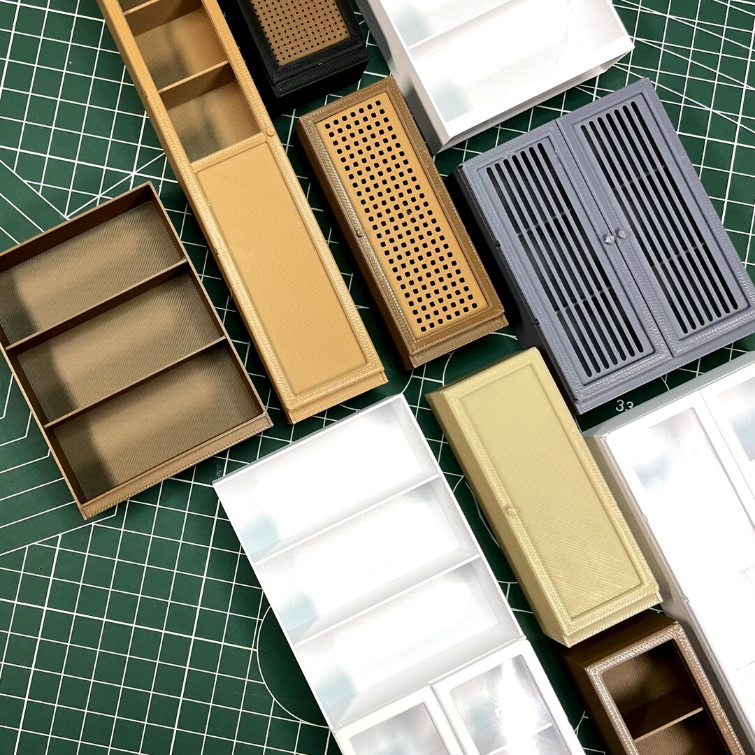 3d STL Files for Miniature Dollhouse Bookshelf and Storage Collection 1 ...