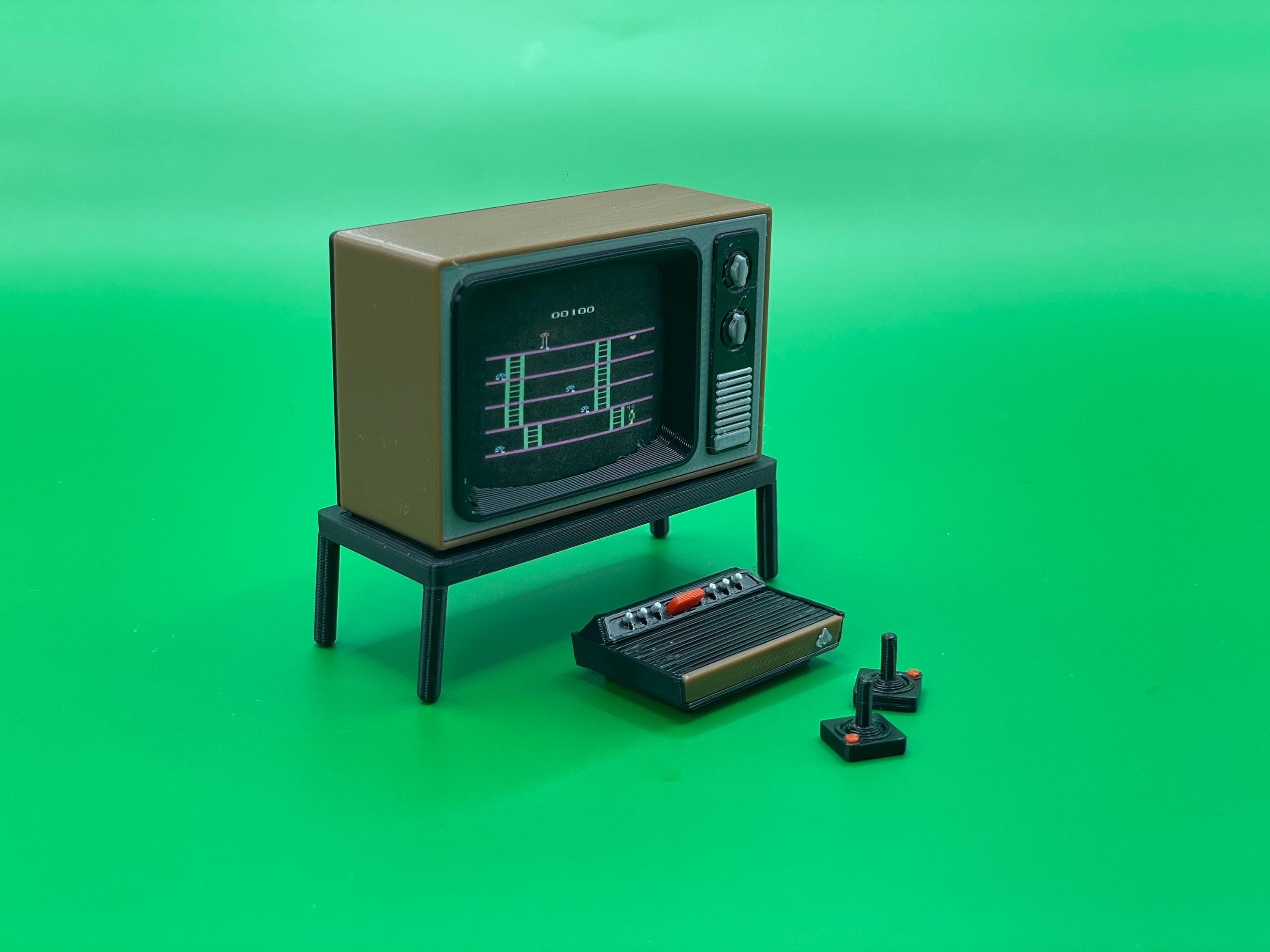 Retro 80s Gaming Setup 3D STL – 1:12 Scale Dollhouse Console & TV ...