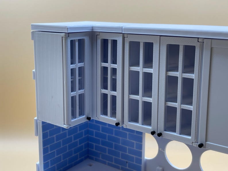 3d STL Files for Miniature Dollhouse Two-door Upper Corner Cabinet ...