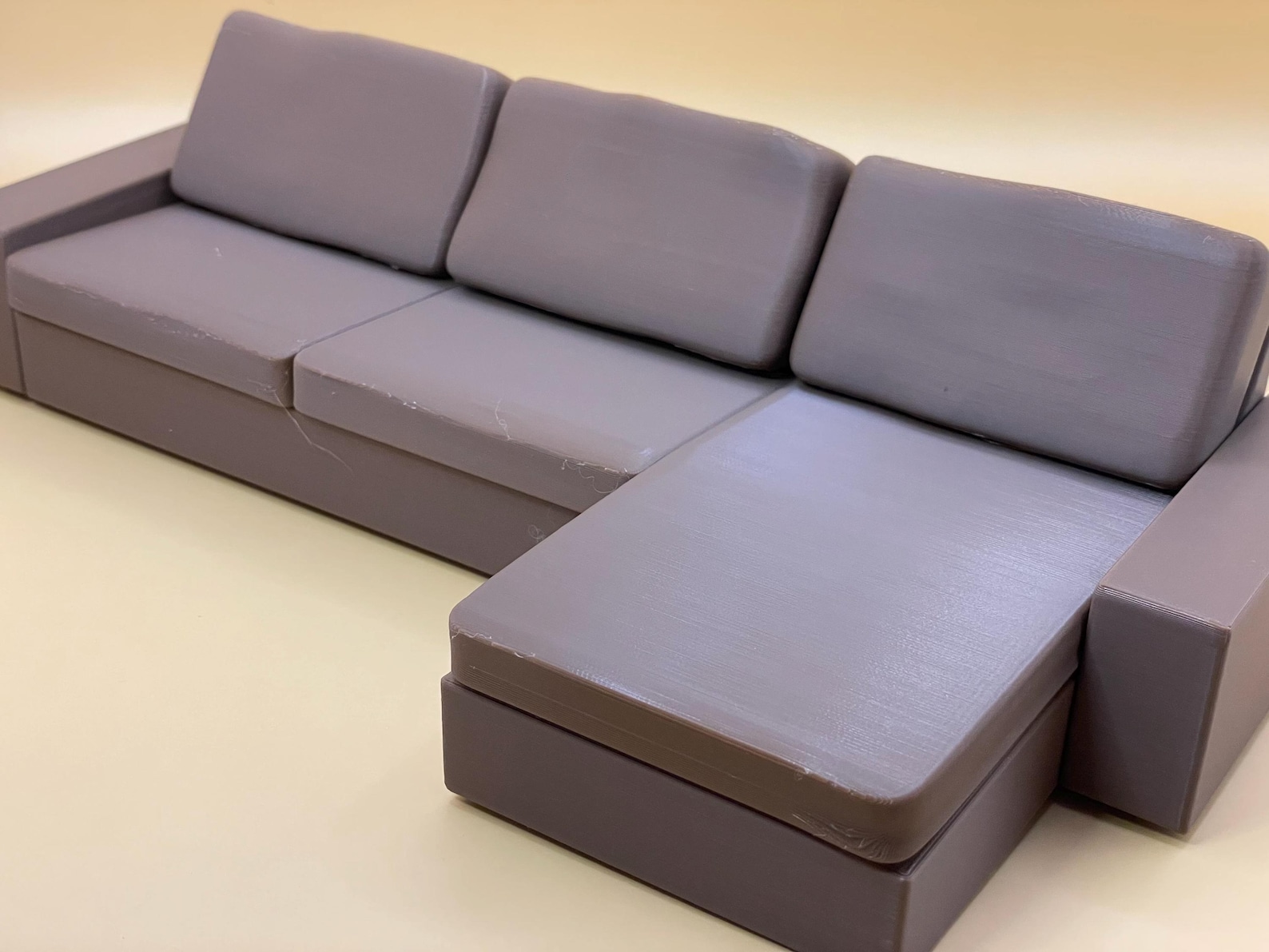 Miniature L-shaped Sofa 3D STL – 1:12 Scale Sectional Couch for ...