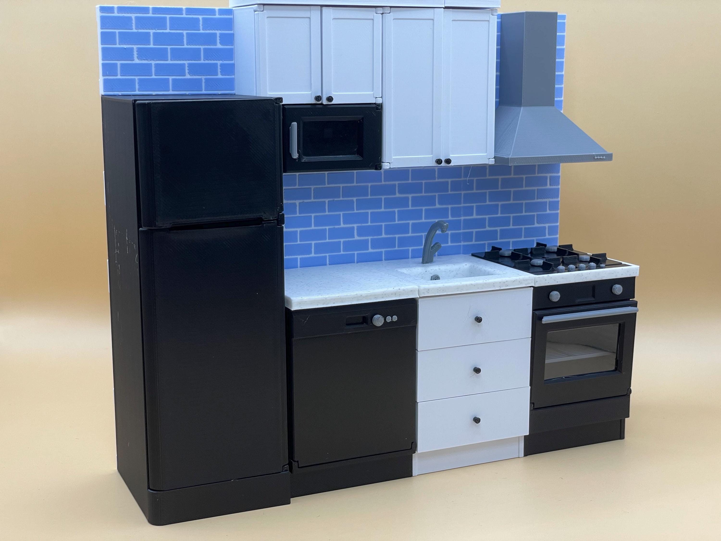 3d STL Files for Miniature Dollhouse Three-door Upper Cabinet - Kitchen ...
