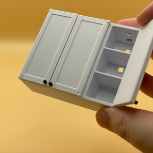 3d STL Files for Miniature Dollhouse Three-door Upper Cabinet - Kitchen ...