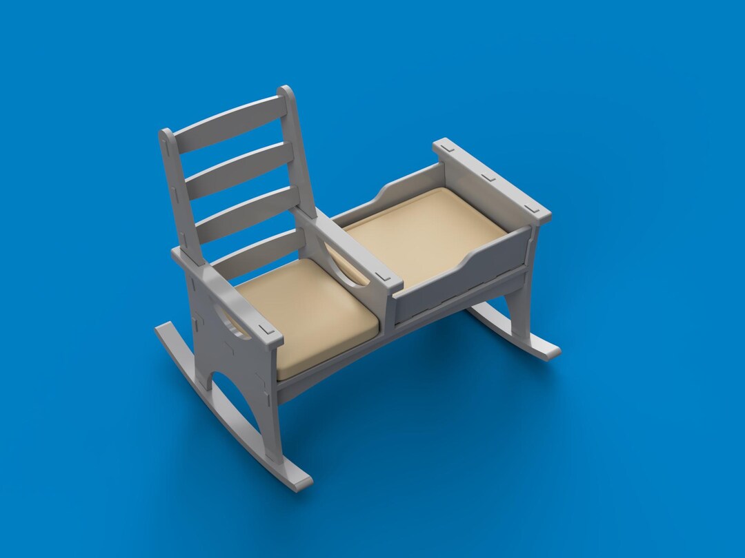 1:12 Scale Rocking Chair Crib STL File | Miniature Dollhouse Baby Crib ...