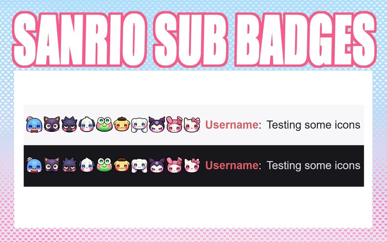 SANRIO TWITCH BADGES