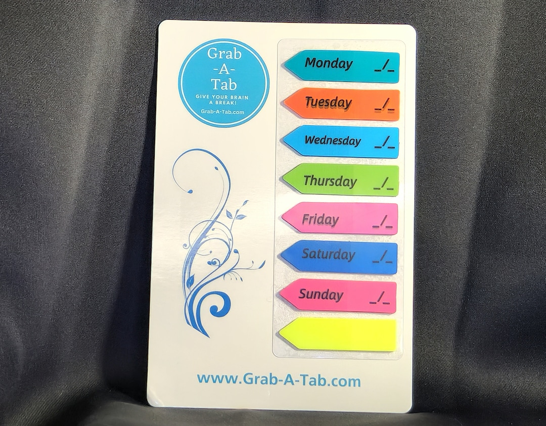 Food Labels Magnet! Grab-a-tab, Blue Swirl! 160 Tabs- 7 Days/wk ...