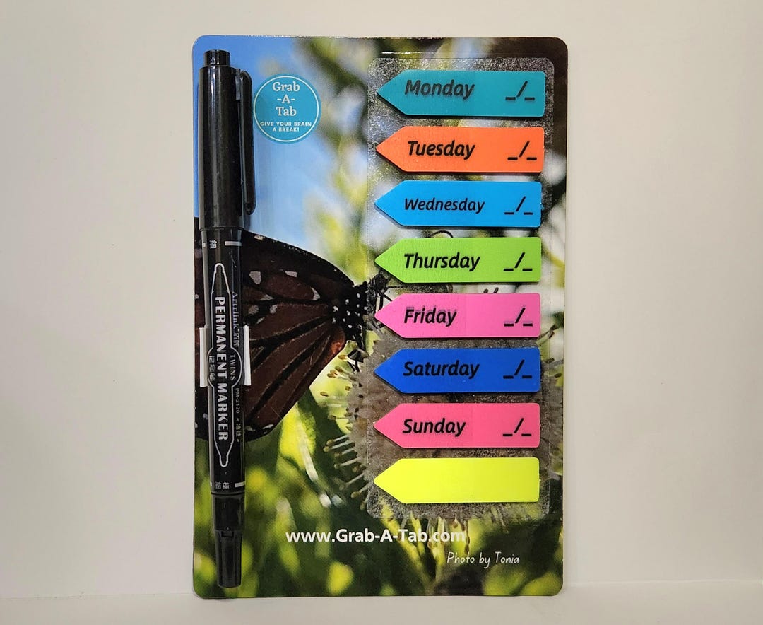 Food Labels Magnet! Grab-a-tab, Butterfly! 160 Tabs-7 Days/wk Reusable ...