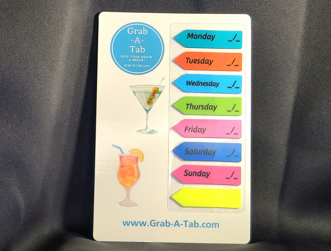 Food Labels Magnet! Grab-a-tab, Fun Drinks! 160 Tabs-7 Days/week ...