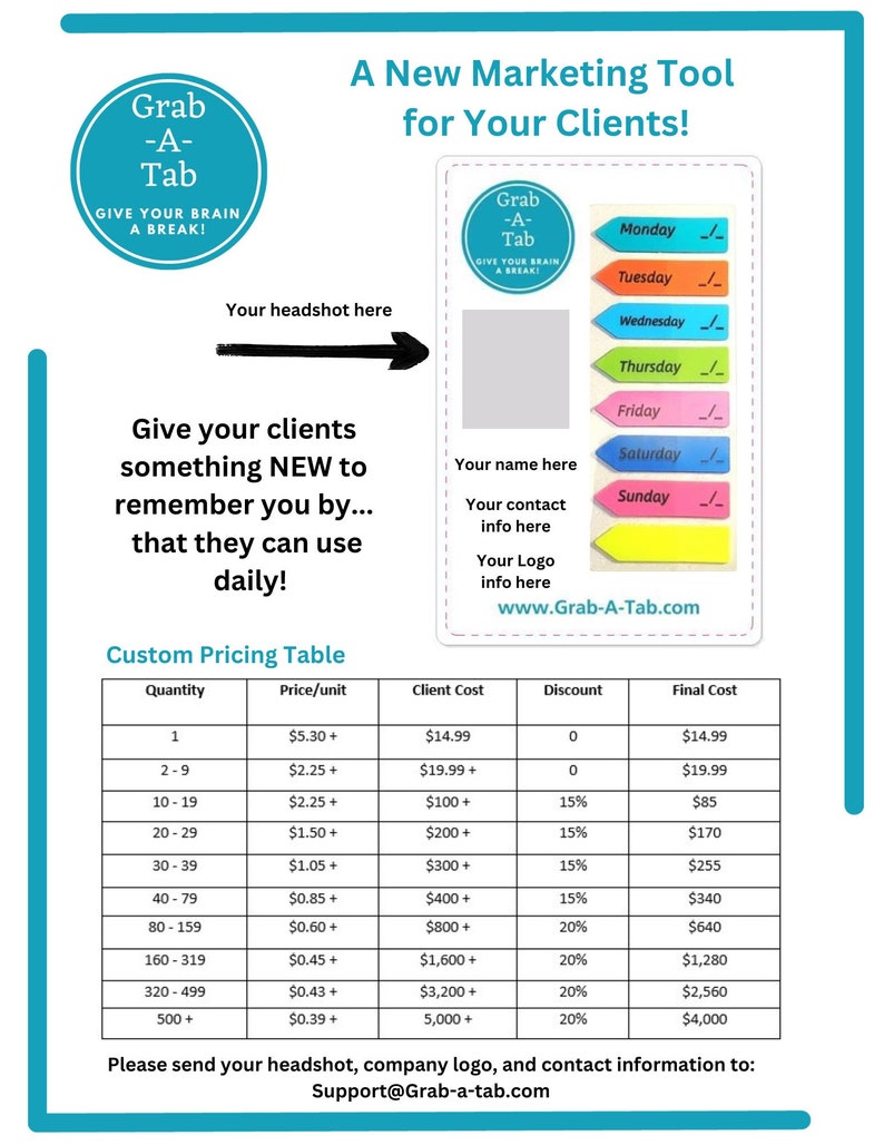 Custom Grab-a-tab - Etsy