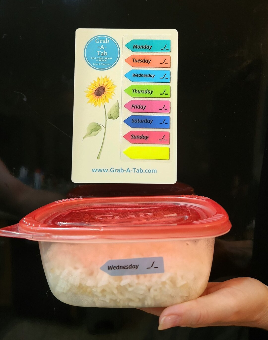 Food Labels Magnet! Grab-a-tab, Sunflower! 160 Tabs- 7 Days/wk Reusable ...