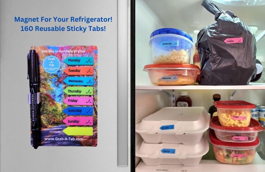 Food Labels Magnet! Grab-a-tab, Virginia! 160 Tabs - 7 Days/wk Reusable ...