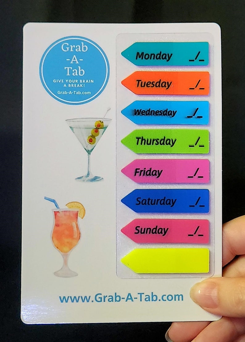 Food Labels Magnet! Grab-a-tab, Fun Drinks! 160 Tabs-7 Days/week ...